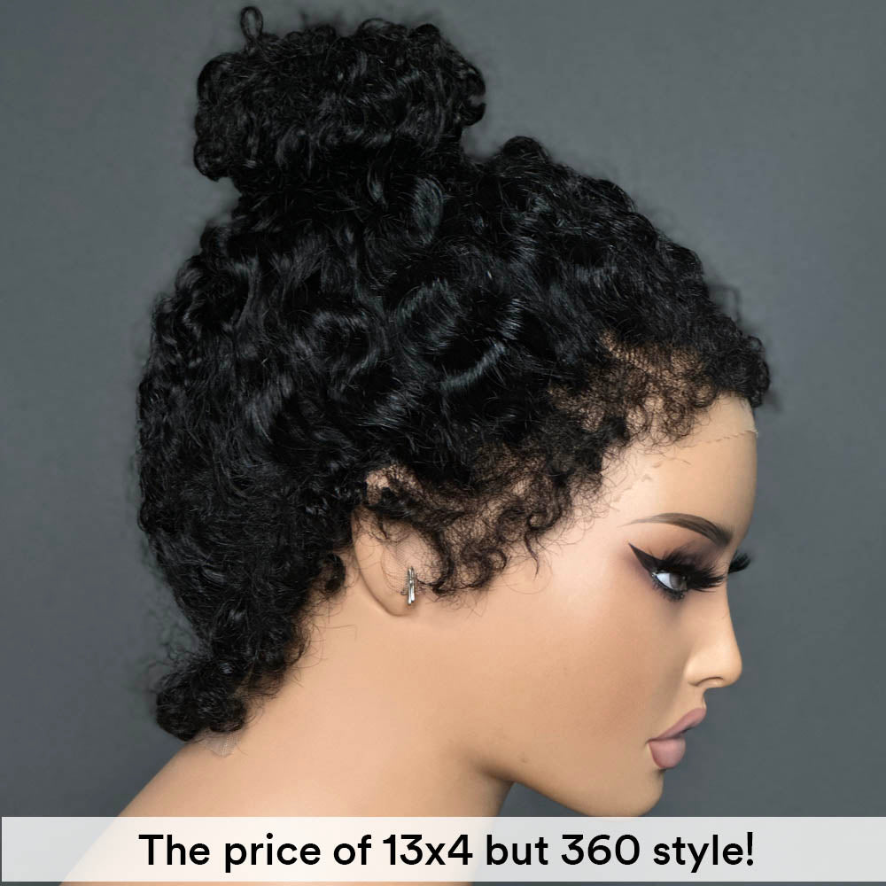 Versatile Front & Back Curly Edges 13x4 Lace Frontal Curly Wig